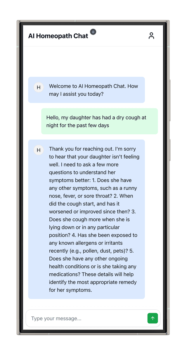 AI Homeopath Chat | Get Instant Homeopathic Remedy Suggestions